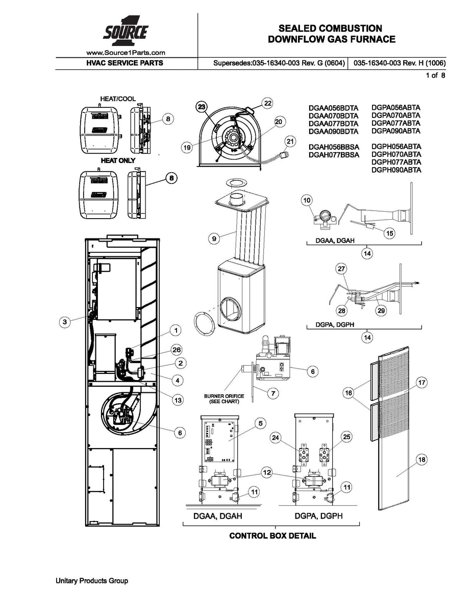 DGAA077BDTA Coleman Gas Furnace Parts – Tagged "Flame Sensor ...